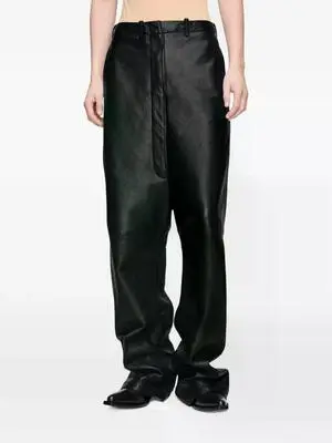 MAISON MARGIELA Paneled Leather Trousers - Black
