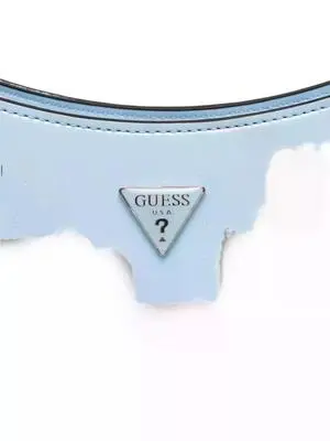 Guess Logo Plaque Shoulder Bag - Blue