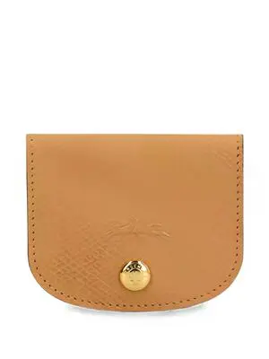 Longchamp Pure Leather Card Holder - Brown