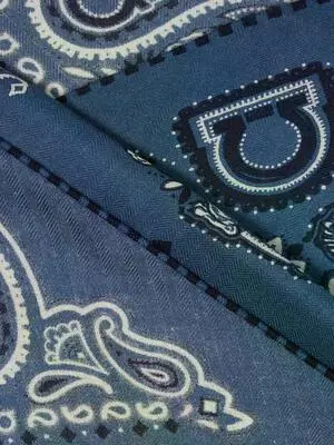 FERRAGAMO Arabesque Print Triangle Scarf - Blue