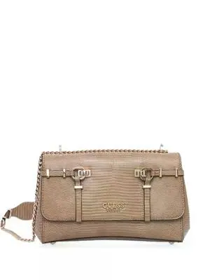 Guess Lizard-effect Shoulder Bag - Neutrals