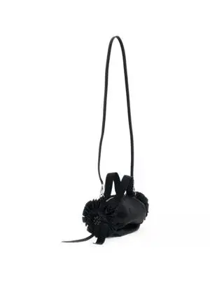 Simone Rocha Beaded-rosette Ribbon-detail Clutch Bag