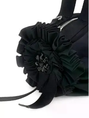 Simone Rocha Beaded-rosette Ribbon-detail Clutch Bag
