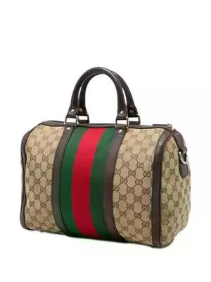 Gucci 2016-2026 Medium Gg Canvas Web Joy Boston Bag Satchel