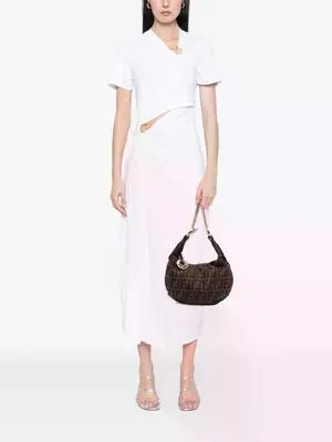 Fendi 2000-2010 Zucca Canvas Chef Chain Hobo Bag