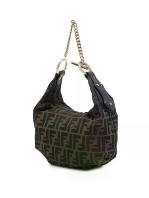 Fendi 2000-2010 Zucca Canvas Chef Chain Hobo Bag