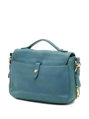 Prada Vitello Daino Push Lock Double Buckle Messenger Bag - Blue