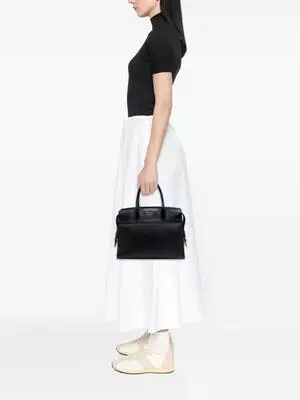 Prada Saffiano And Calf Leather Esplanade Satchel - Black