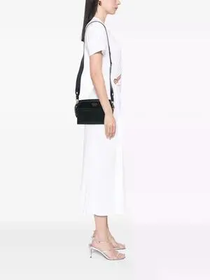 Prada 2013-2026 Saffiano And City Calf Esplanade Crossbody Bag - Black