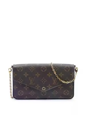 LOUIS VUITTON 2016 Monogram Pochette Felicie Crossbody Bag - Brown