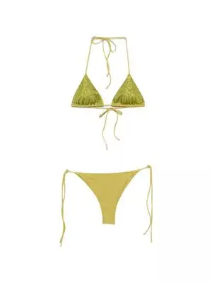 MC2 SAINT BARTH Rhinestone-embellished Triangle Bikini - Green