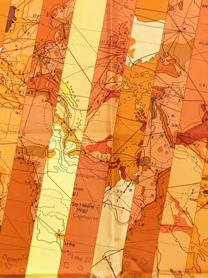 Hermès 2000-2026 Le Monde Est Vaste Silk Scarf 90 Scarves - Orange