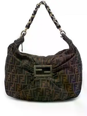 Fendi 2000-2010 Zucca Canvas Mia Hobo Bag - Brown