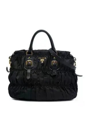 Prada 2021-2026 Tessuto Gaufre Satchel - Black
