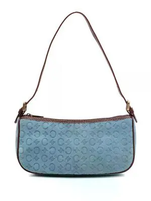 Celine 2000 C Macadam Suede Shoulder Bag - Blue
