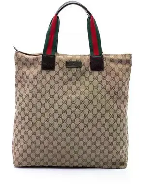 Gucci 2016-2026 Gg Canvas Web Vertical Tote Bag - Neutrals