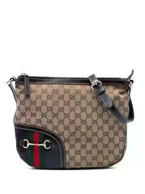 Gucci 2016-2026 Gg Canvas Horsebit Web Crossbody Bag - Neutrals
