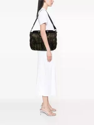 Prada 2013-2026 Tessuto Gaufre Camouflage Frame Satchel - Brown