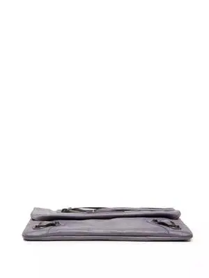 Balenciaga Lambskin Motocross Classic Envelope Clutch Bag - Purple