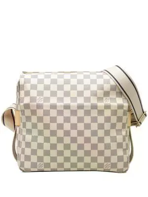 LOUIS VUITTON Damier Azur Naviglio Crossbody Bag - White