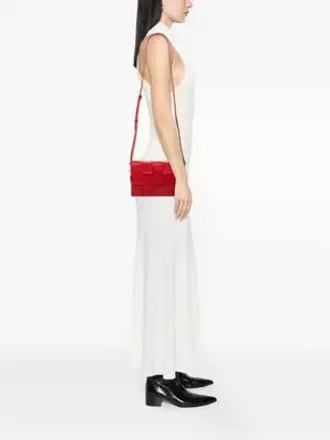 Bottega Veneta Woven Nappa Leather Crossbody Bag - Red