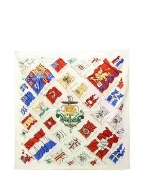 Hermès 90 Pavois Printed Scarf - Neutrals