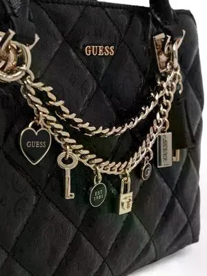 Guess Libby Quilted Charm-detail Tote Bag