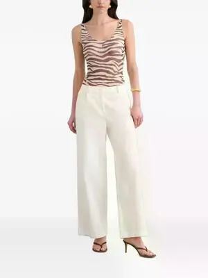 TOCCIN Wyatt Zebra-print Sleeveless Bodysuit