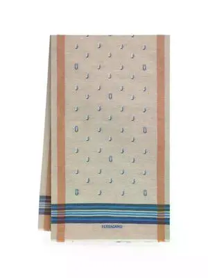 FERRAGAMO Jacquard Scarf - Neutrals
