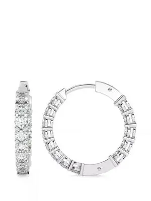 DIAMOND ESSENTIALS Diamond Hoop Earrings - Silver