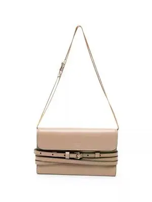 Moschino Buckled-strap Chain-link Wallet - Neutrals