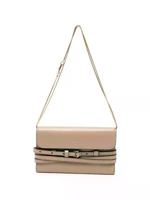 Moschino Buckled-strap Chain-link Wallet - Neutrals