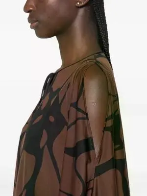 FISICO Abstract-print Cold-shoulder Mini Dress