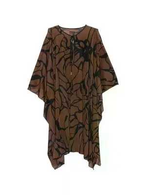 FISICO Cold-shoulder Abstract Print Mini Dress - Brown