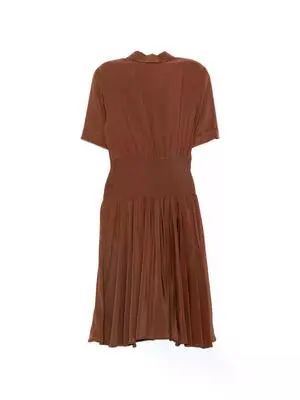 Dior 1980s Pleated Midi Dress - Brown