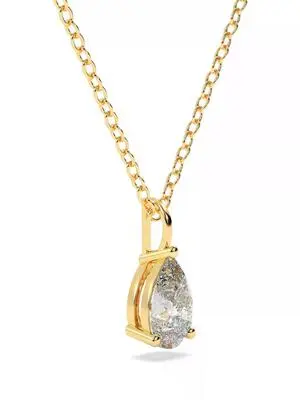 Diamond Essentials 14k Yellow Lab-grown Pear-cut Diamond Solitaire Necklace