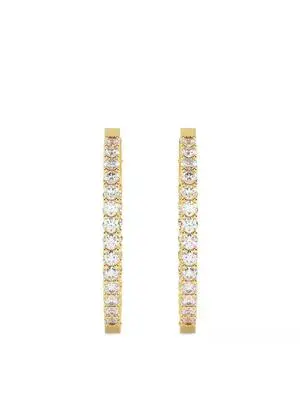 Diamond Essentials Lab-grown Diamond Oval Hoop Earrings - Gold