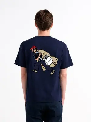 EDMMOND STUDIOS Melomaniac Printed T-shirt - Plain Navy