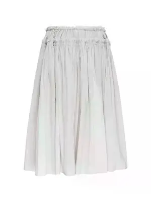 GLOWNY Lace-trim Gathered Midi Skirt