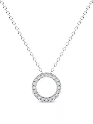 DIAMOND ESSENTIALS 14kt White Gold Diamond Pendant Necklace - Silver