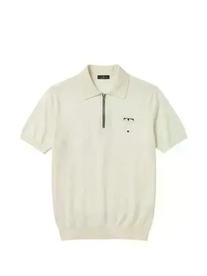 TOMBOLINI Quarter-zip Logo-embroidered Polo Shirt - Neutrals
