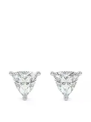 DIAMOND ESSENTIALS 1.0 Carat Trillion-cut Diamond Earrings In 14kt White Gold - Silver