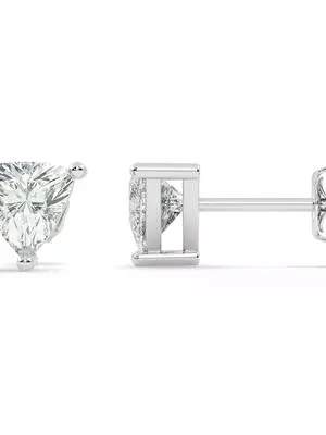 DIAMOND ESSENTIALS 1.0 Carat Trillion-cut Diamond Earrings In 14kt White Gold