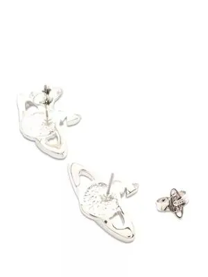 VIVIENNE WESTWOOD Orb Motif Rhinestone Embellished Earrings - Silver