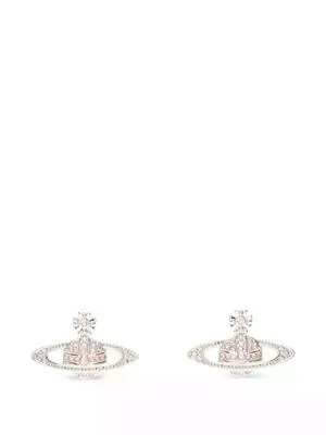 VIVIENNE WESTWOOD Orb Motif Rhinestone Embellished Earrings - Silver