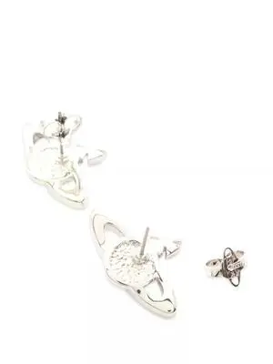 VIVIENNE WESTWOOD Orb Motif Rhinestone Embellished Earrings - Silver