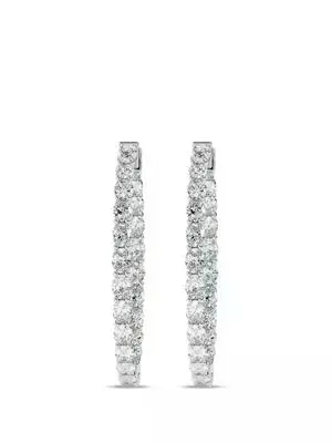 Diamond Essentials Lab-grown Diamond Hoop Earrings - Silver