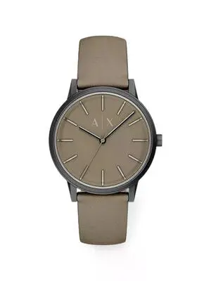 Armani Exchange Cayde Leather-strap 42mm Watch - Grey