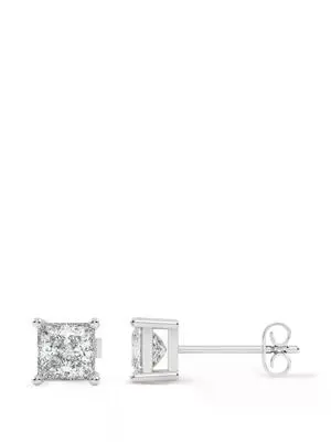 DIAMOND ESSENTIALS 14k White Gold Princess-cut Diamond Stud Earrings