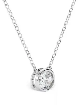 DIAMOND ESSENTIALS 0.25 Carat Oval-cut Diamond Necklace - Silver
